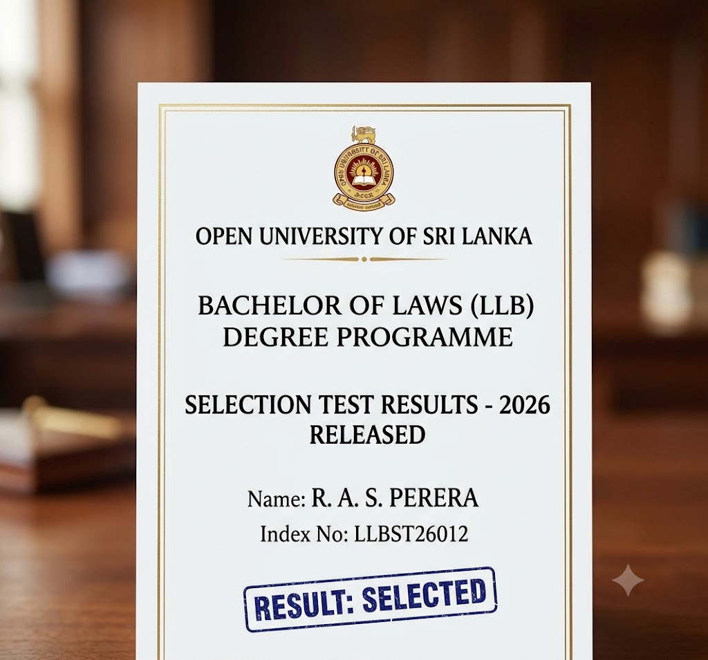 OUSL LLB Selection Test Results 2026 Released – Check Online ...